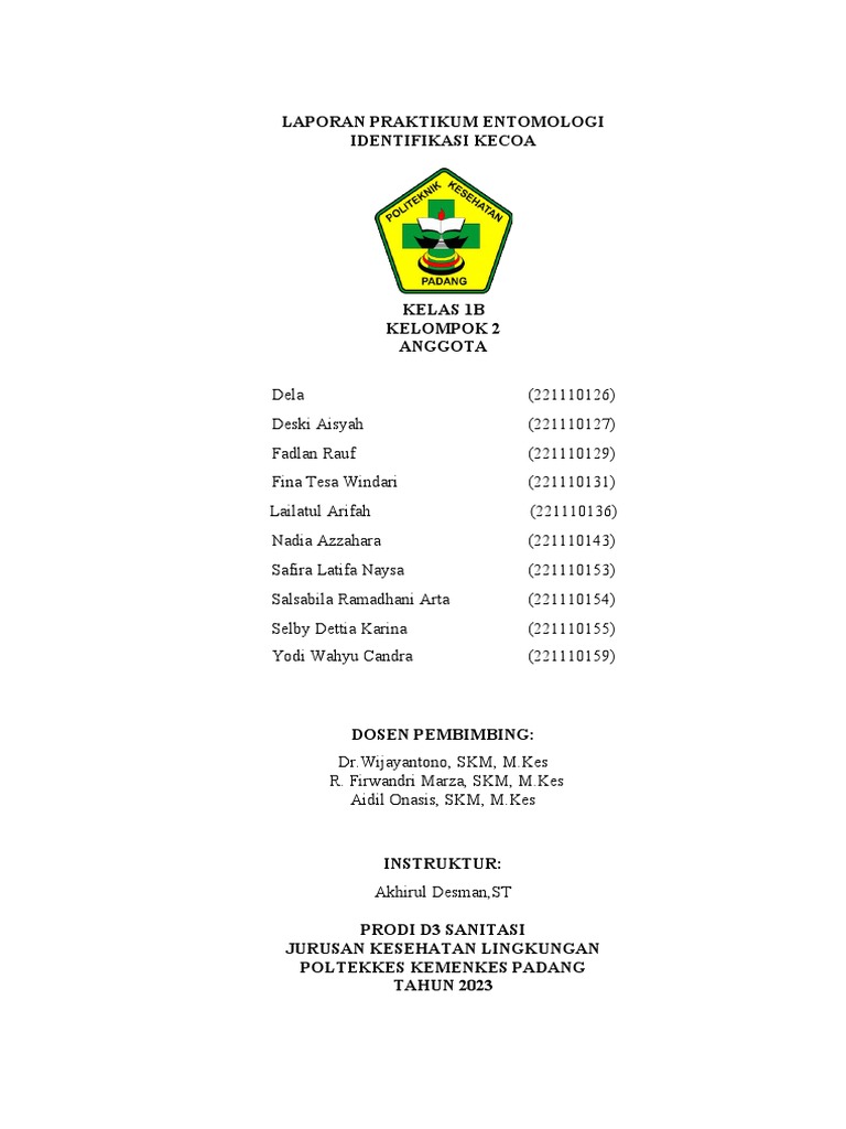 Laporan Praktikum Identifikasi Kecoa | PDF