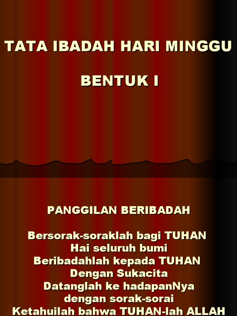 Slide Tata Ibadah Minggu I Dan Babtisan Eben Haezar | PDF