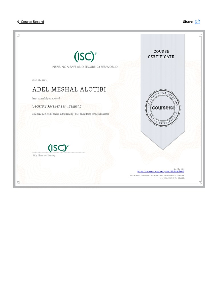Security Awareness Training Completion | PDF