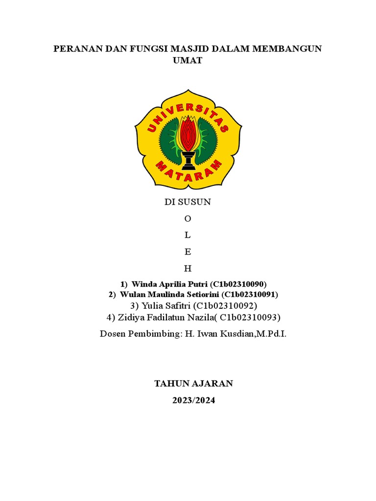 Peranan Dan Fungsi Masjid Dalam Membangun Umat | PDF