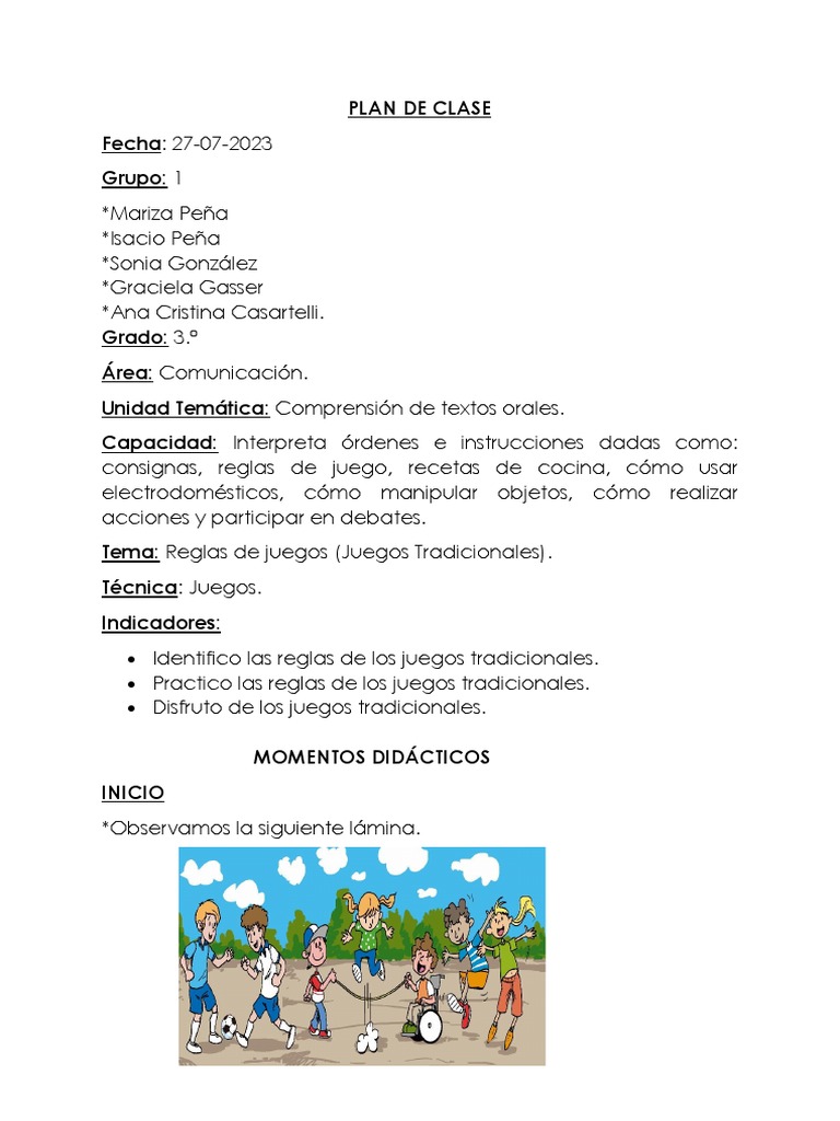 Juegos Tradicionales en Clase | PDF | Deportes y actividades al aire ...