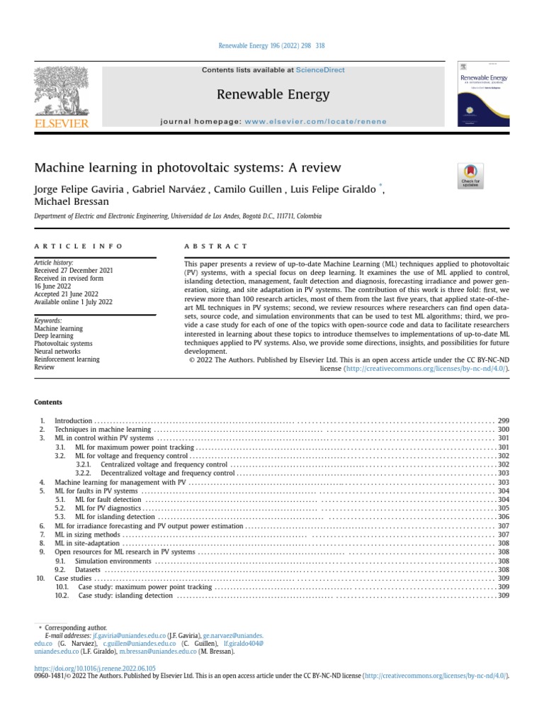 ML Techniques for Photovoltaic Systems | PDF | Applied Mathematics | Cybernetics