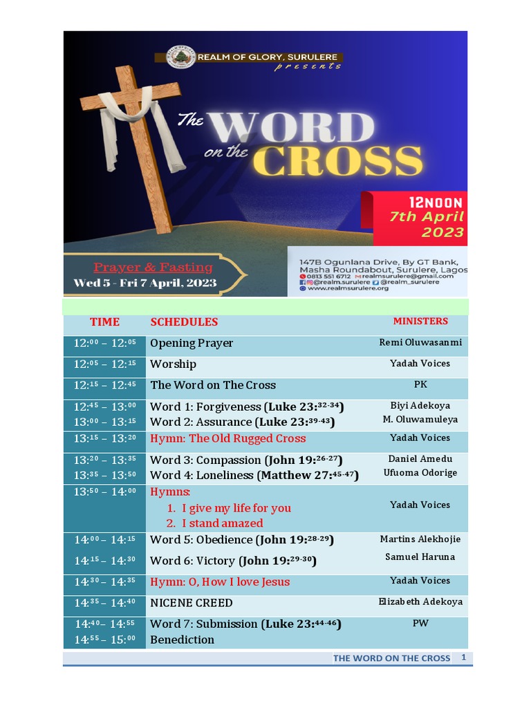 Seven Words From The Cross | Download Free PDF | Jesus | Abrahamic ...