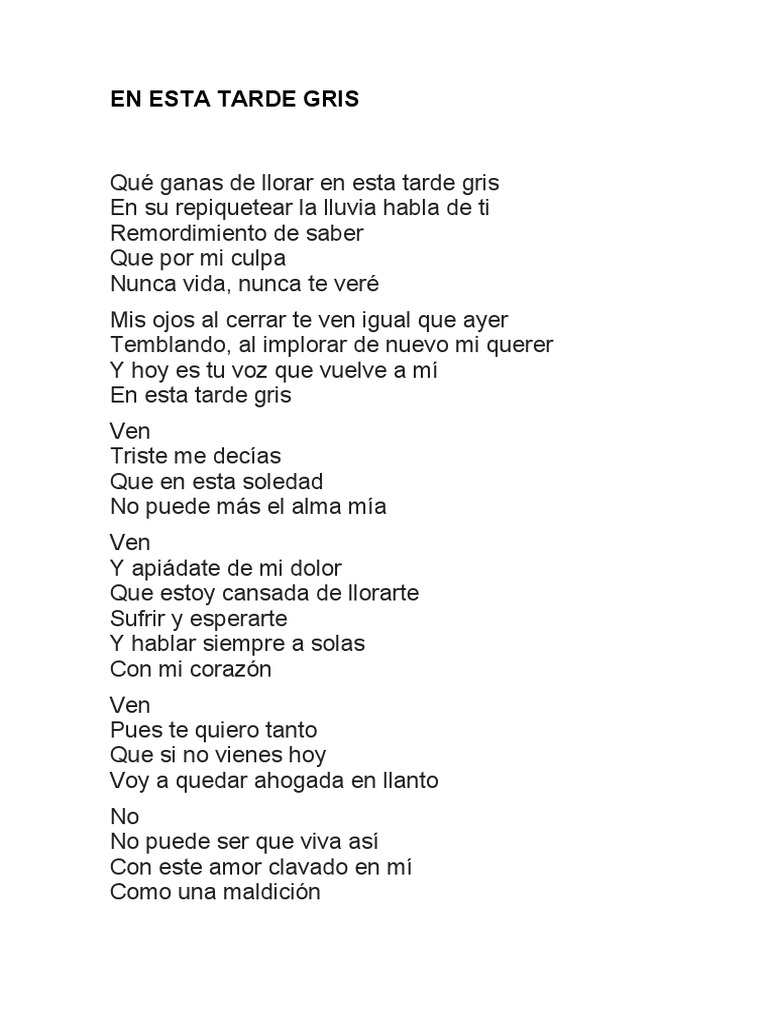 En Esta Tarde Gris | PDF