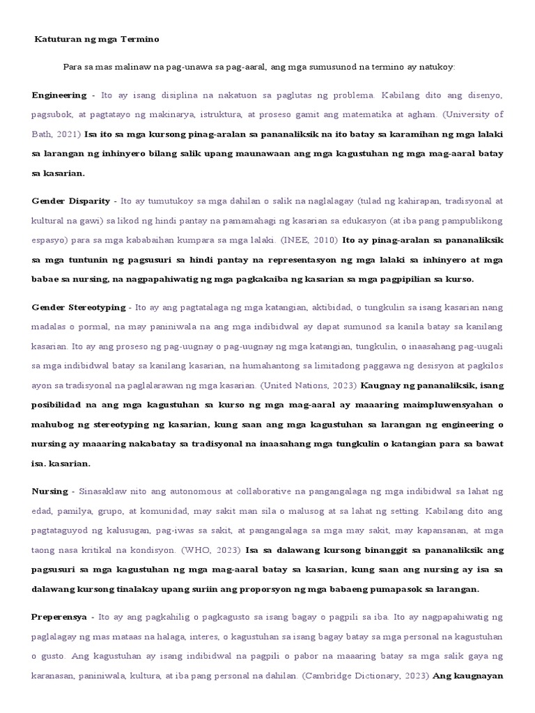 Katuturan NG Mga Termino | PDF