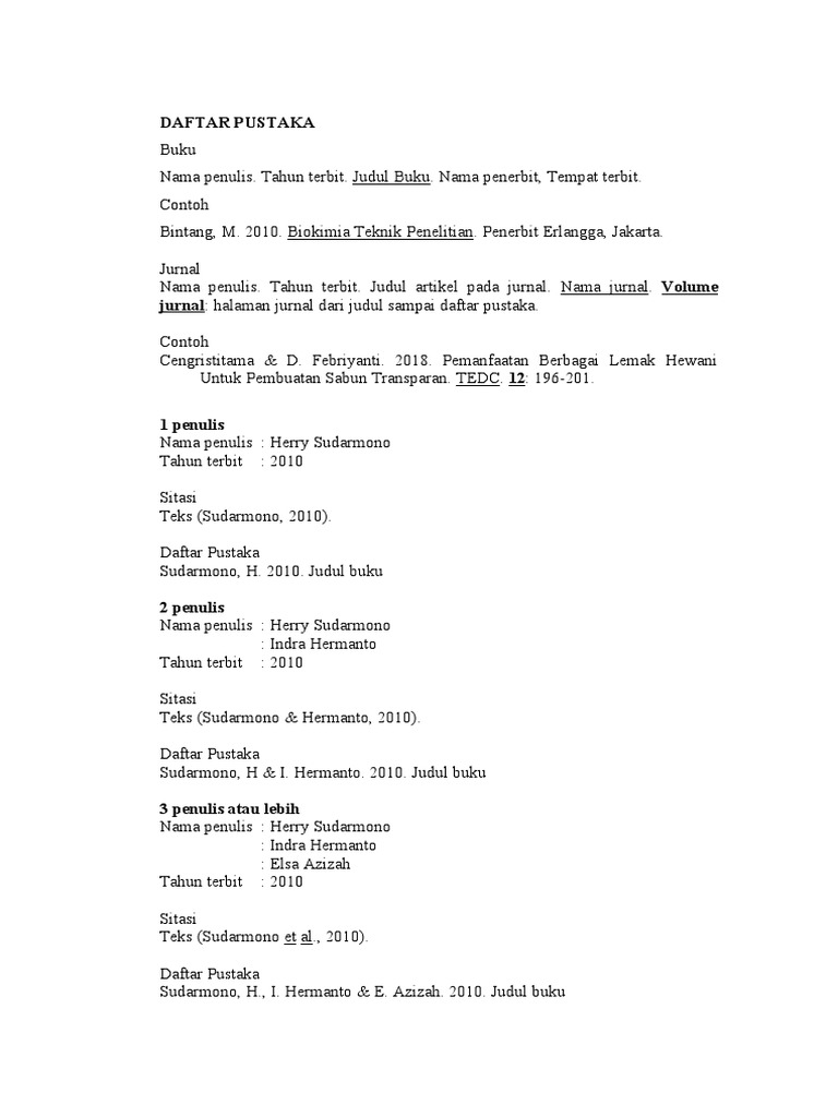 Contoh Dapus Versi Tulis Tangan | PDF