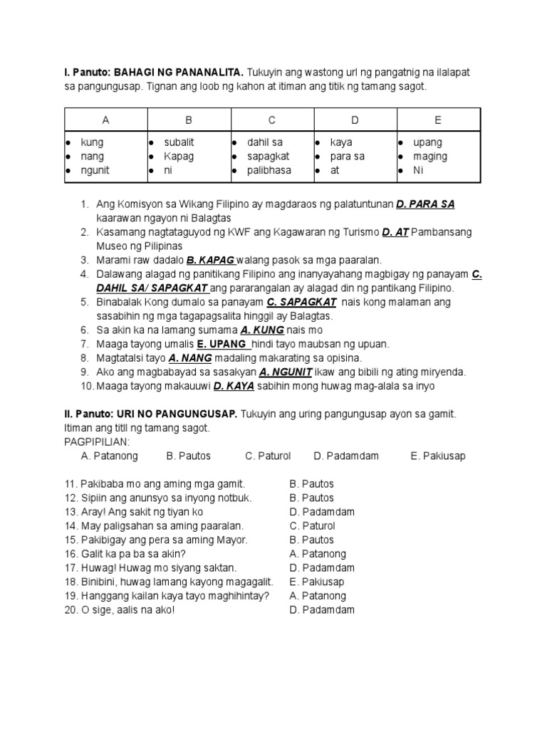 Balarila Finls | PDF