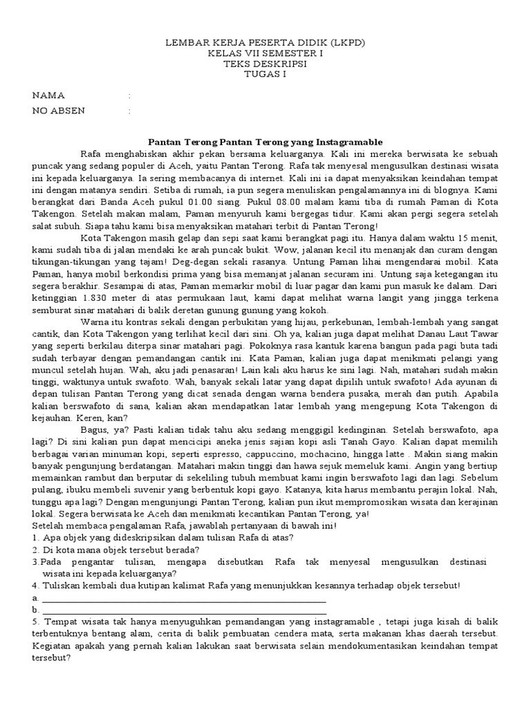 Lembar Kerja Peserta Didik (LKPD) 7 | PDF