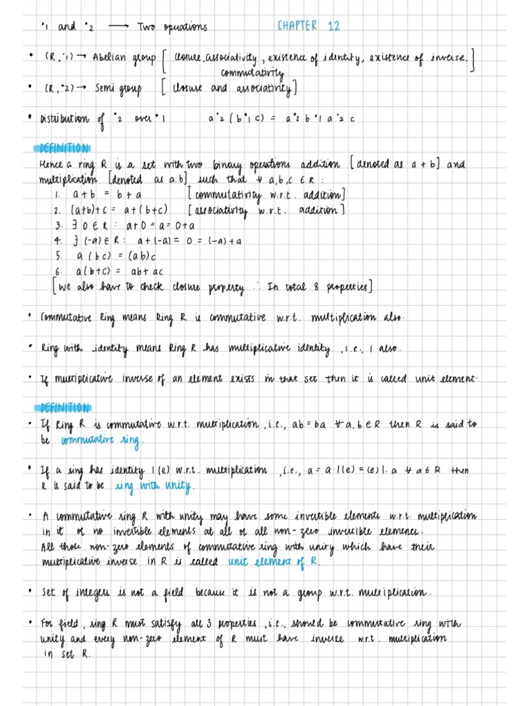 Ring Theory Sem 4 | PDF