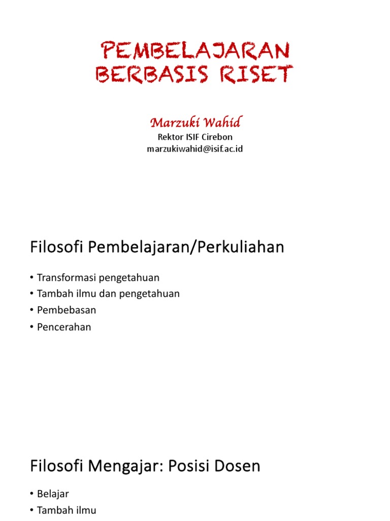 Pembelajaran Berbasis Riset | PDF