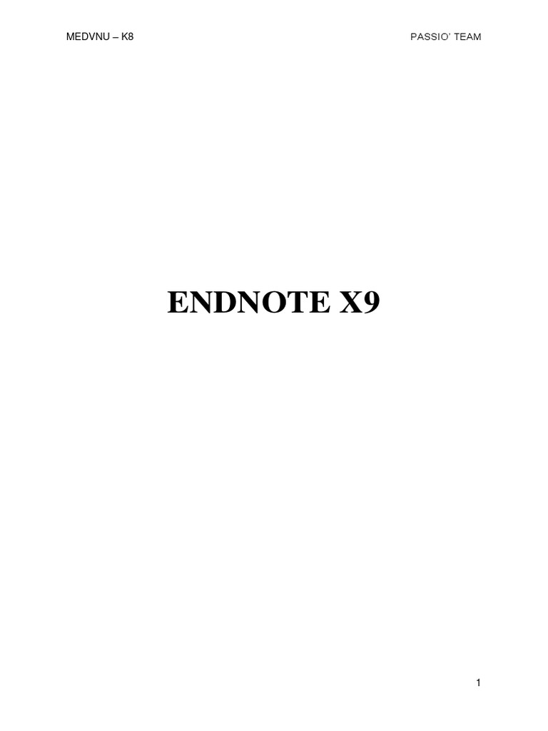Training EndNote | PDF