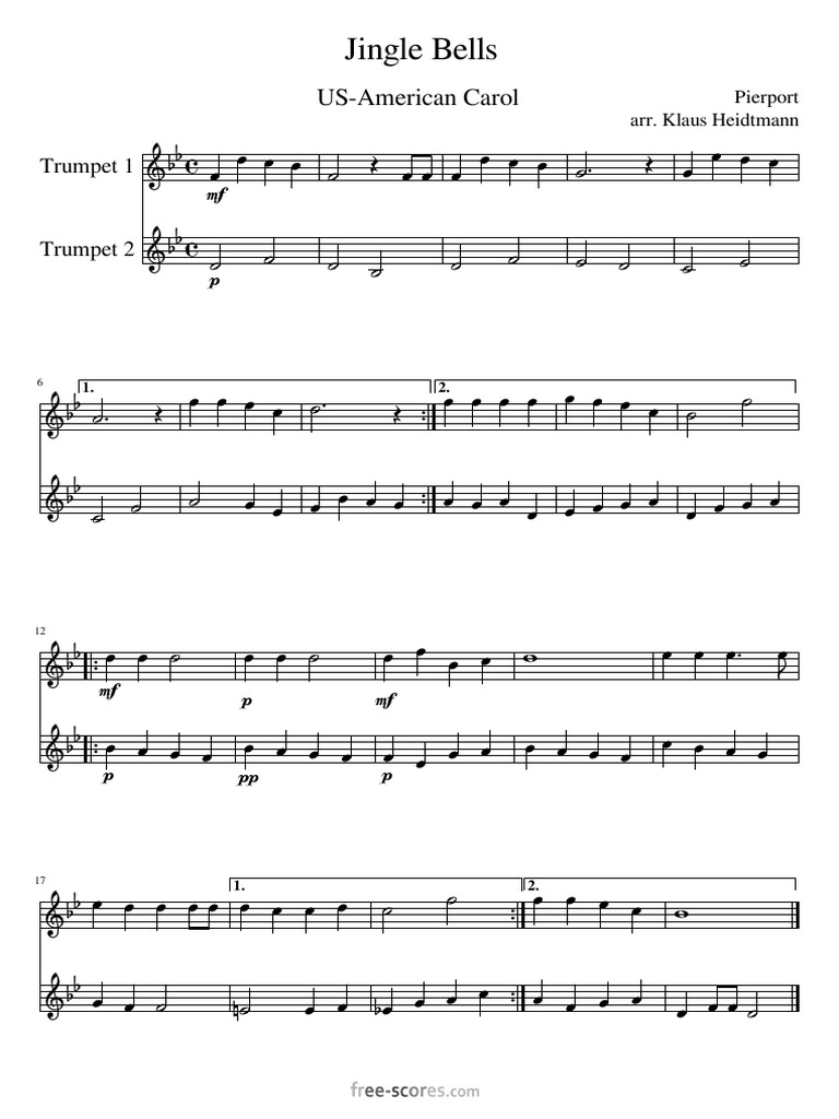 Jingle Bells Arrangement for Trumpets | PDF