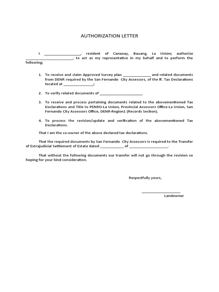 Authorization Letter 3 | PDF