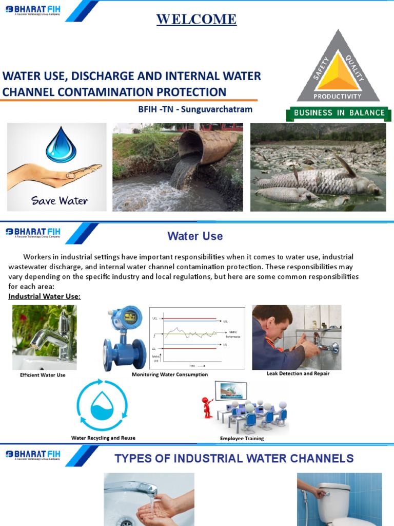 Water Use, Discharge and Internal Water Channel Contamination ...