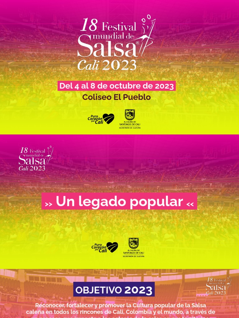 Presentación Reglamento - Festival Mundial de Salsa de Cali 2023 | PDF | Entretenimiento | Bailes
