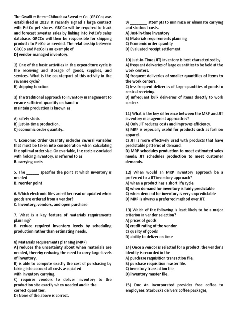 AIS Second Half | PDF | Accounts Payable | Inventory