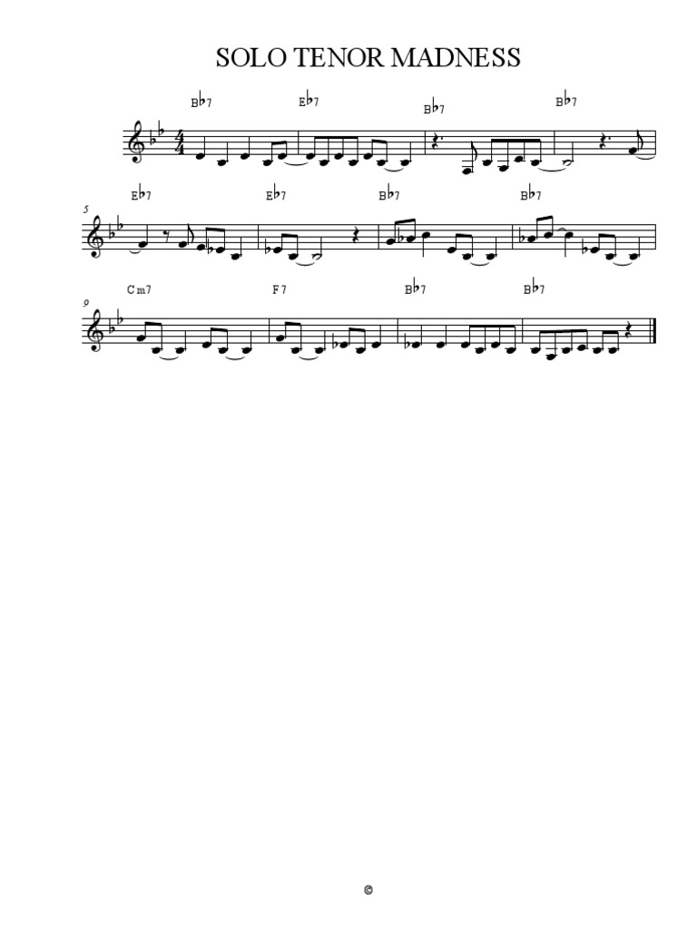 Tenor Madness Solo PDF | PDF