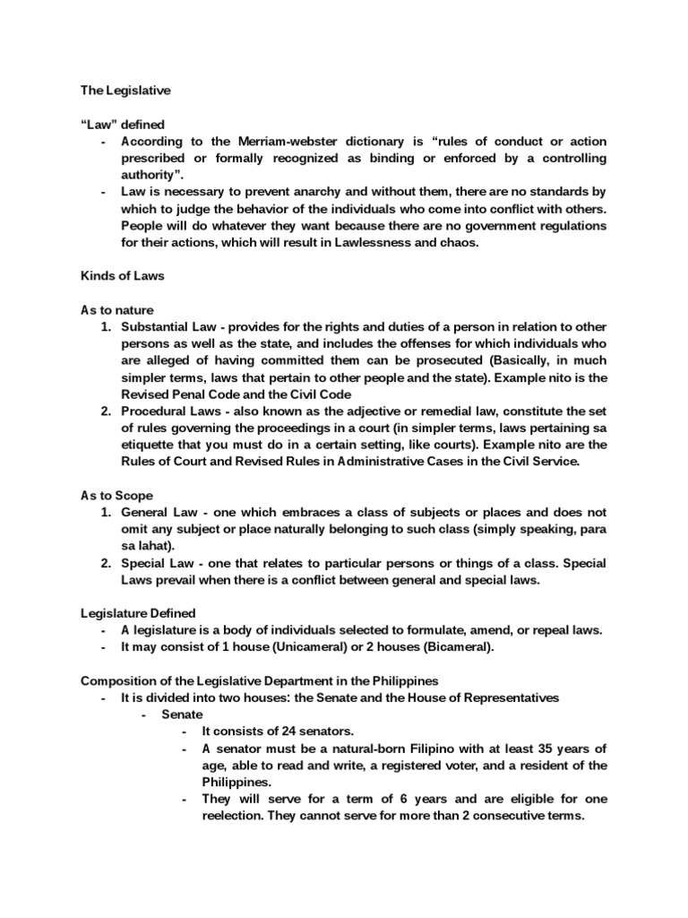 PPG NOTES The Legislative Branch | PDF