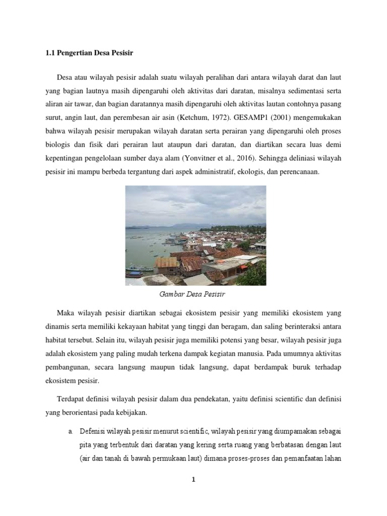 Pengertian dan Karakteristik Desa Pesisir | PDF