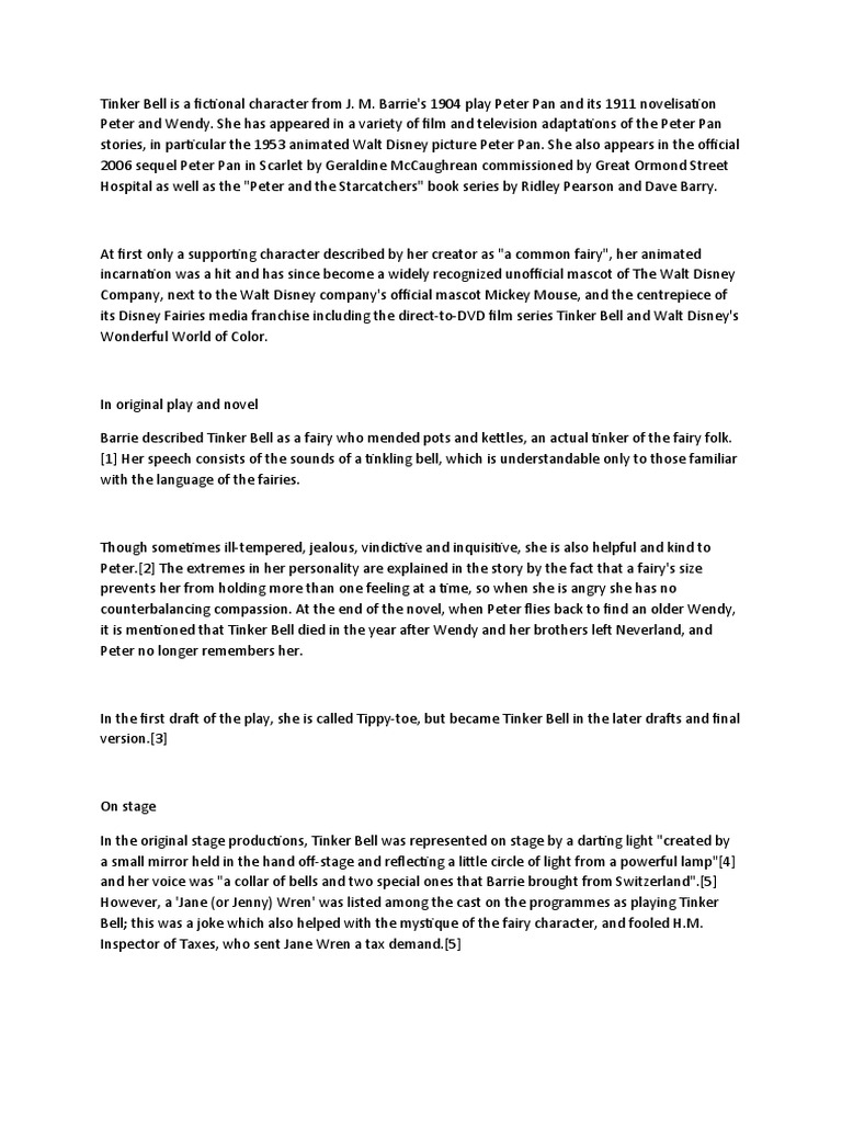 About Tinker Bell | PDF