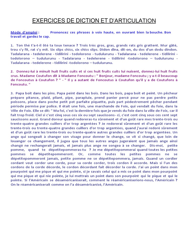 Diction Articulation | PDF