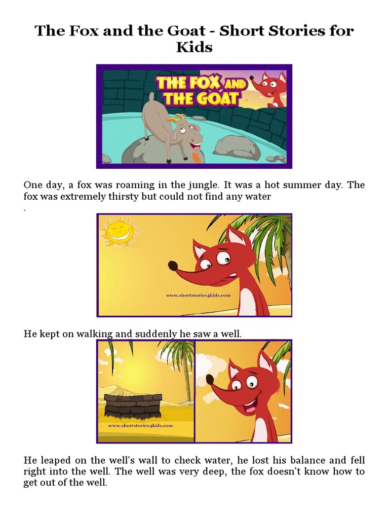 The Fox and The Goat - Short Stories For Kids | PDF