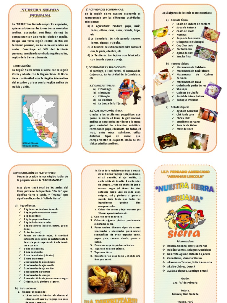 Tríptico Sierra Oki1 | PDF | Batata | Cocina latinoamericana