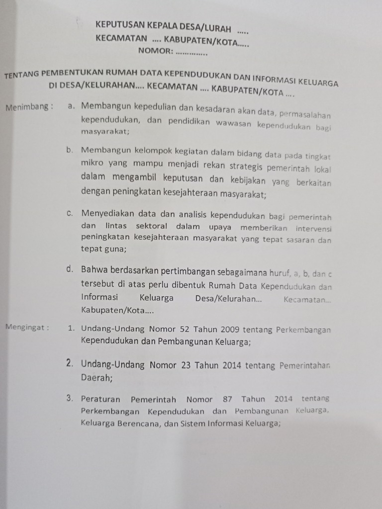 Contoh SK Rumah Data Ku | PDF