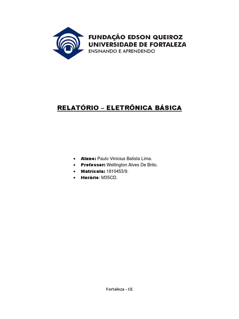 Relatorio Diodo Zener AV3 | Download grátis PDF | Diodo | Energia elétrica