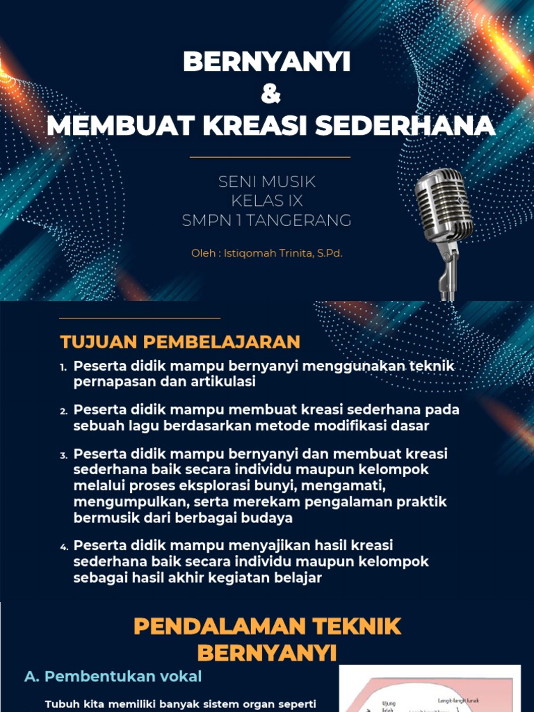 Teknik Bernyanyi & Kreasi Musik Kelas IX | PDF | Seni