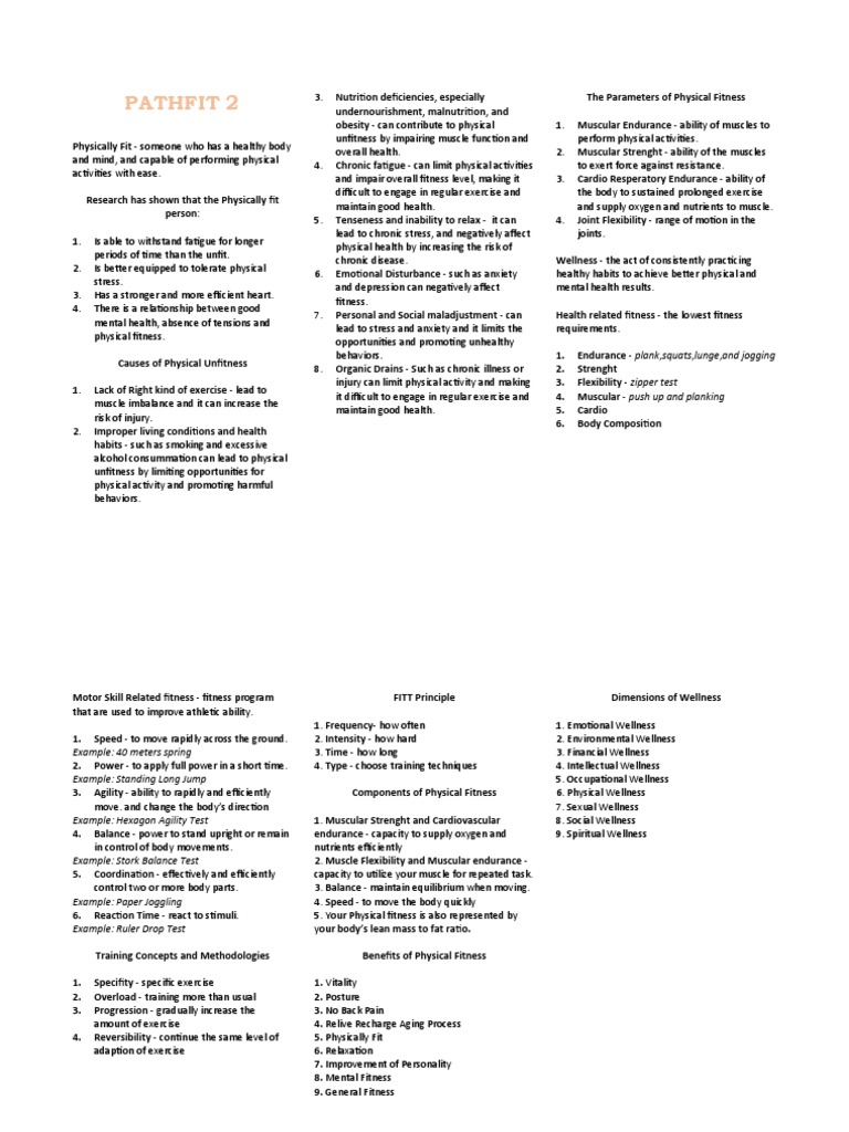 Pathfit 2 Reviewer | PDF