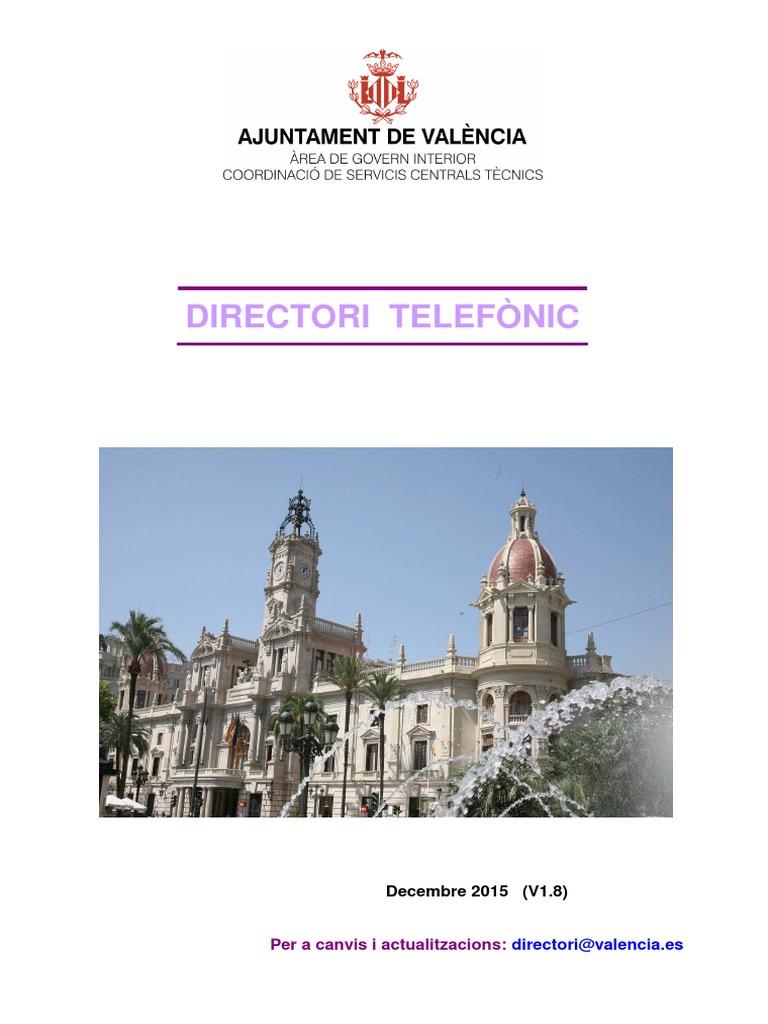 Directorio Telefónico Ayuntamiento Valencia | PDF