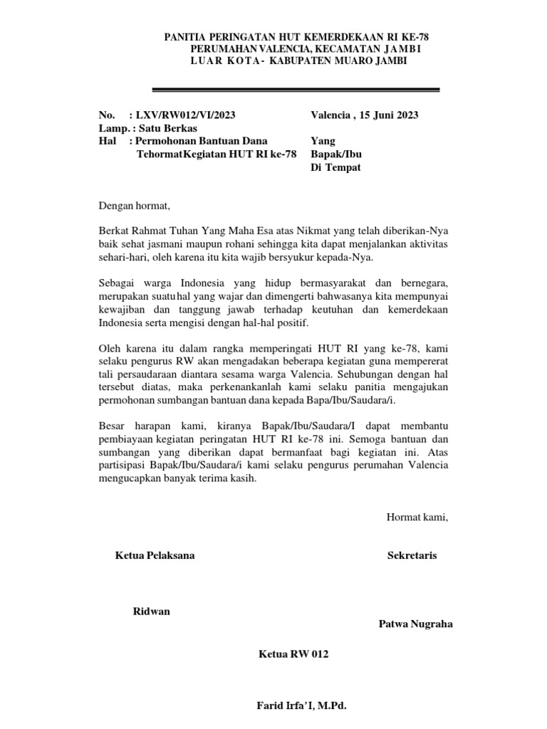 Contoh Proposal Hut Ri Ke 78 | PDF