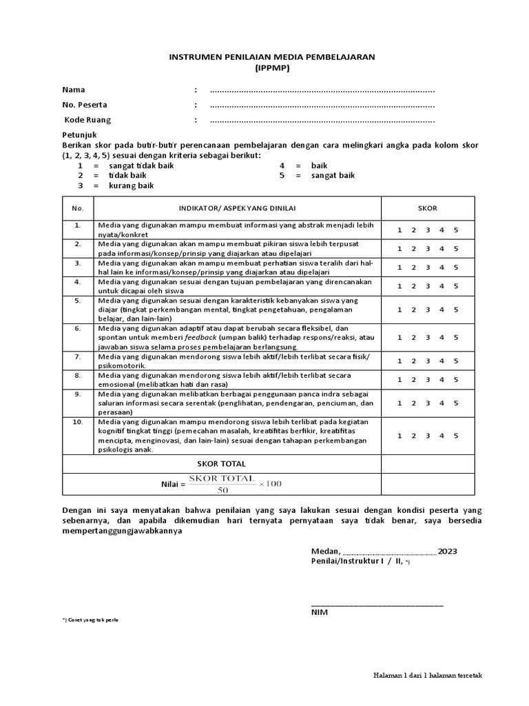 05 Instrumen Penilaian Media | PDF 05 Instrumen Penilaian Media | PDF
