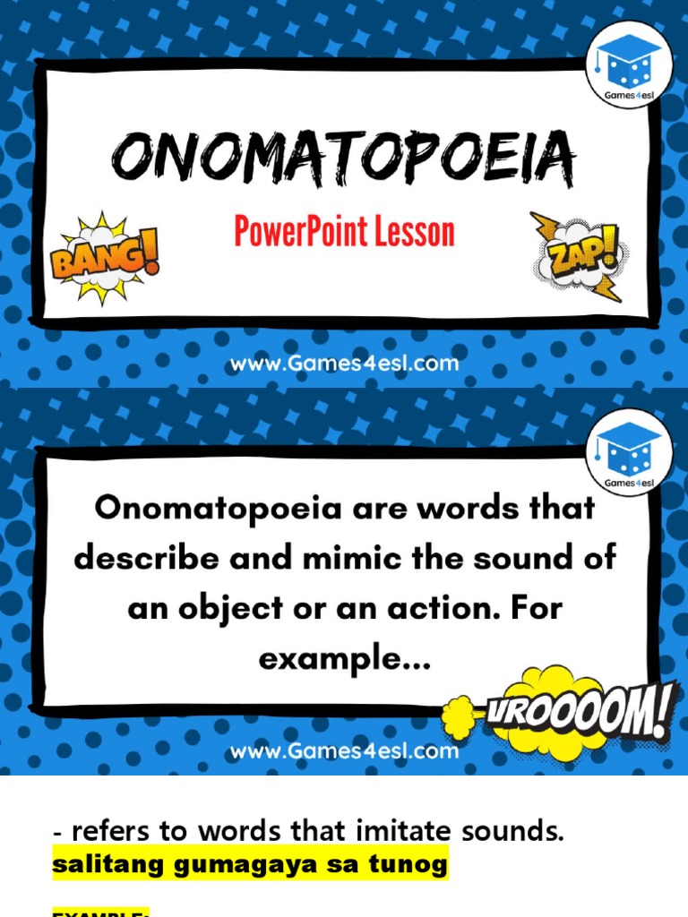 Onomatopoeia PowerPoint Lesson | PDF