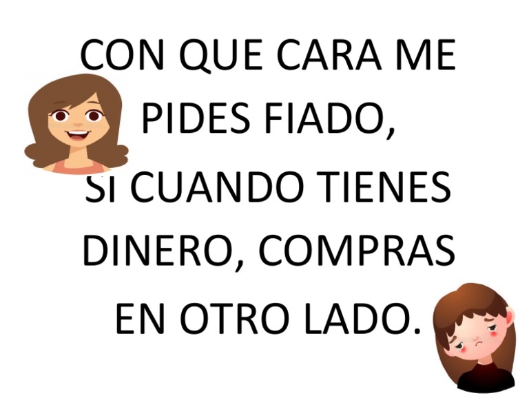 Con Que Cara Me Pides Fiado Letrero | PDF