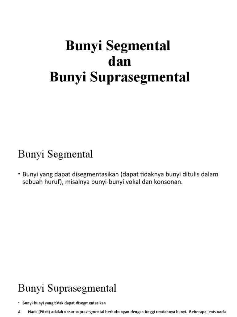 Bunyi Segmental Dan Suprasegmental | PDF