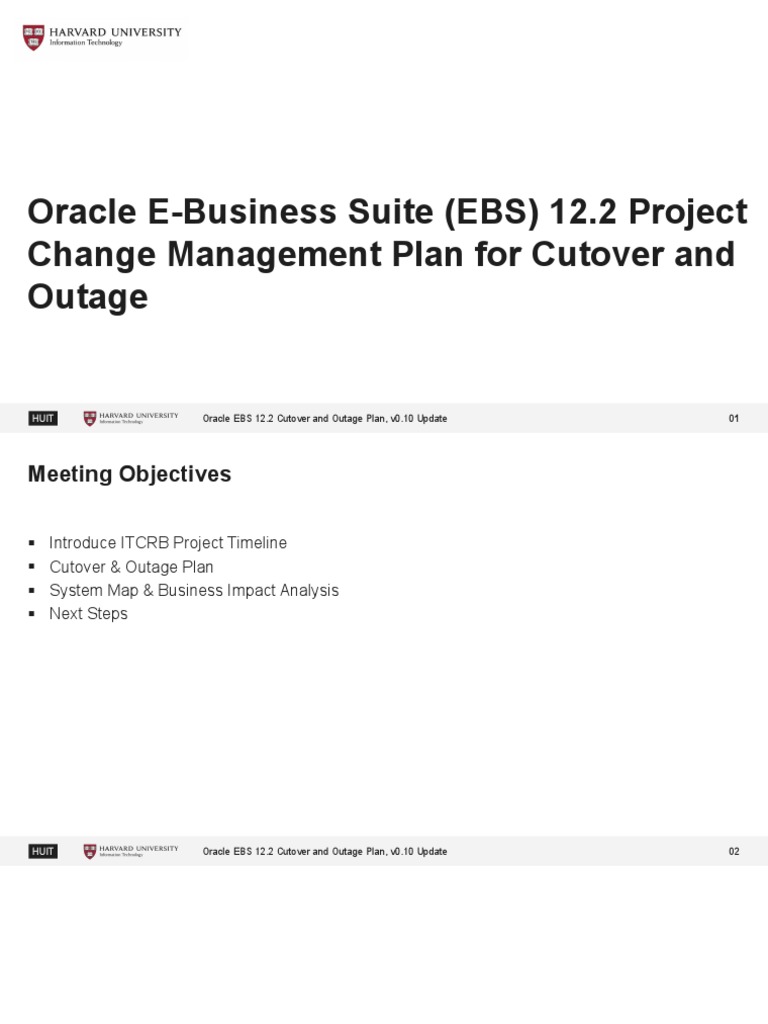 Oracle Ebs 12.2 Project Cutoveroutage 3 | PDF