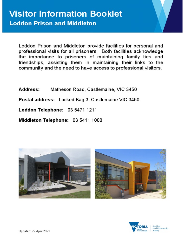 Loddon and Middleton Prison Visitor Guide | PDF | Identity Document ...