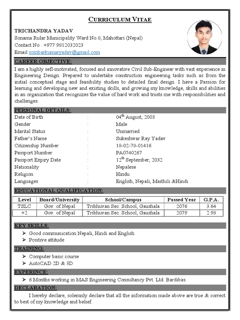 Trichandra CV. - Compressed | PDF