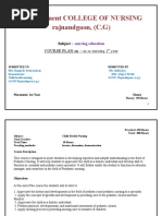 COURSE PLAN MSC 1st YEAR | PDF | Teaching Method | Nursing