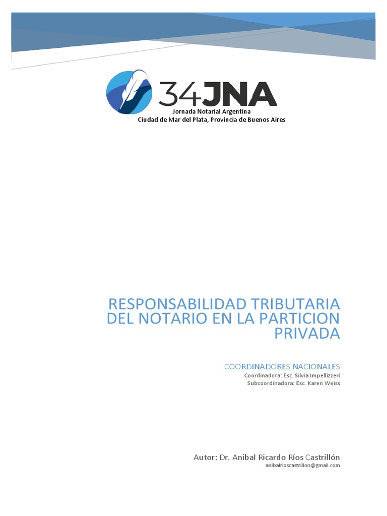 T3 RIOS Responsabilidad Tributaria Del Notario en La Particion Privada ...