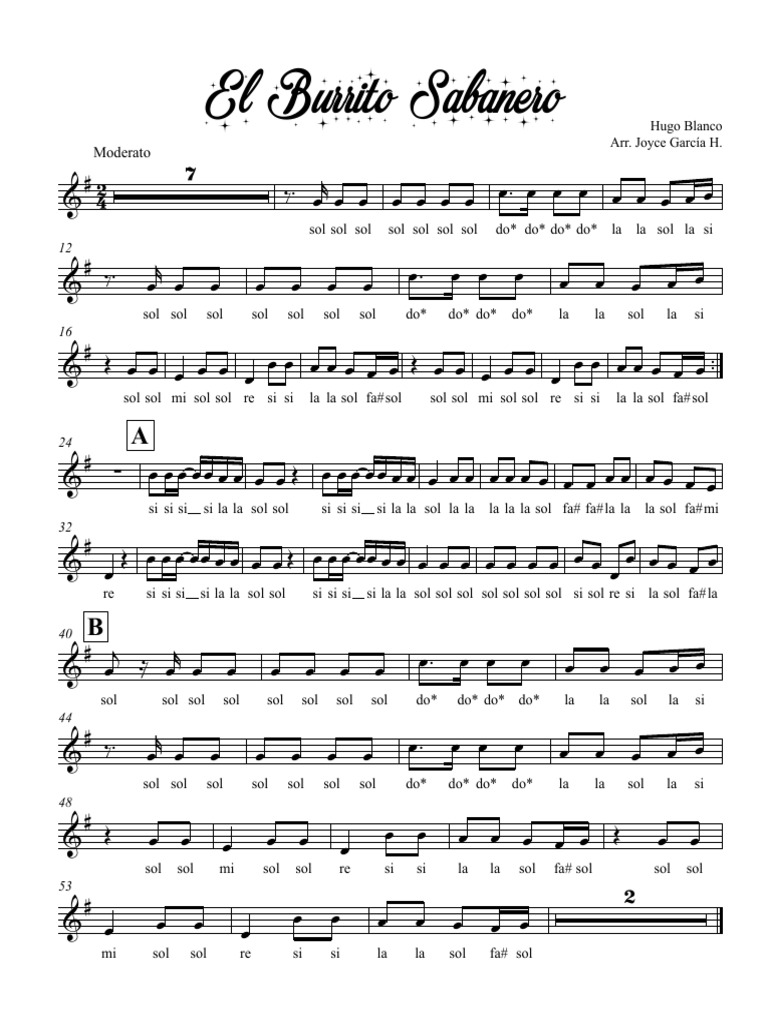 El Burrito Sabanero - Partitura Completa | PDF