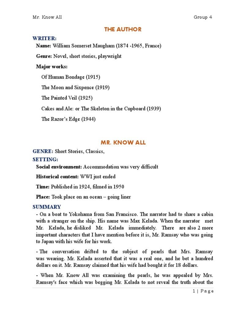 Group4 - MR - KnowAll - Summary&Analysis | PDF | Narration