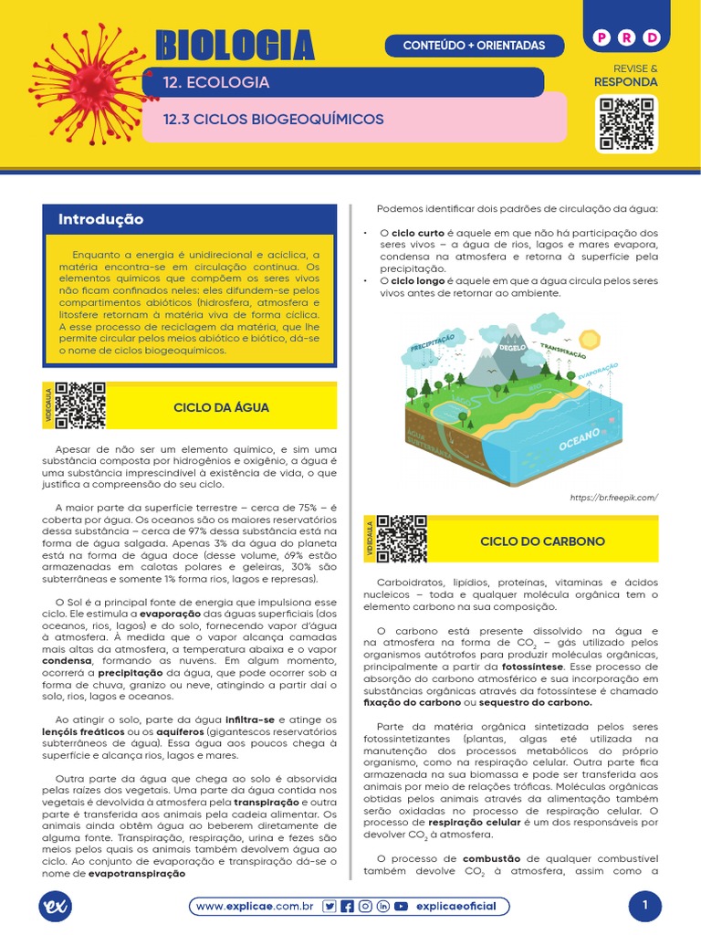 Biociclos-Novo Ensino Médio | PDF | Água | Nitrogênio