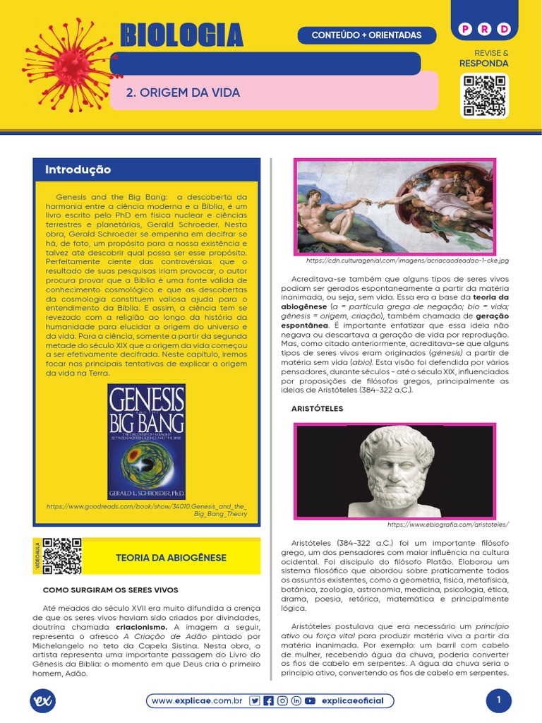 Bio Origens | PDF | Abiogênese | Vida