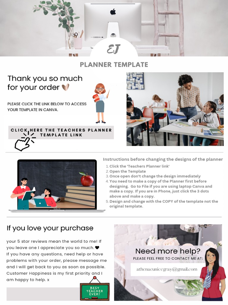 Click To Edit Teachers Planner Template | PDF | Career & Growth