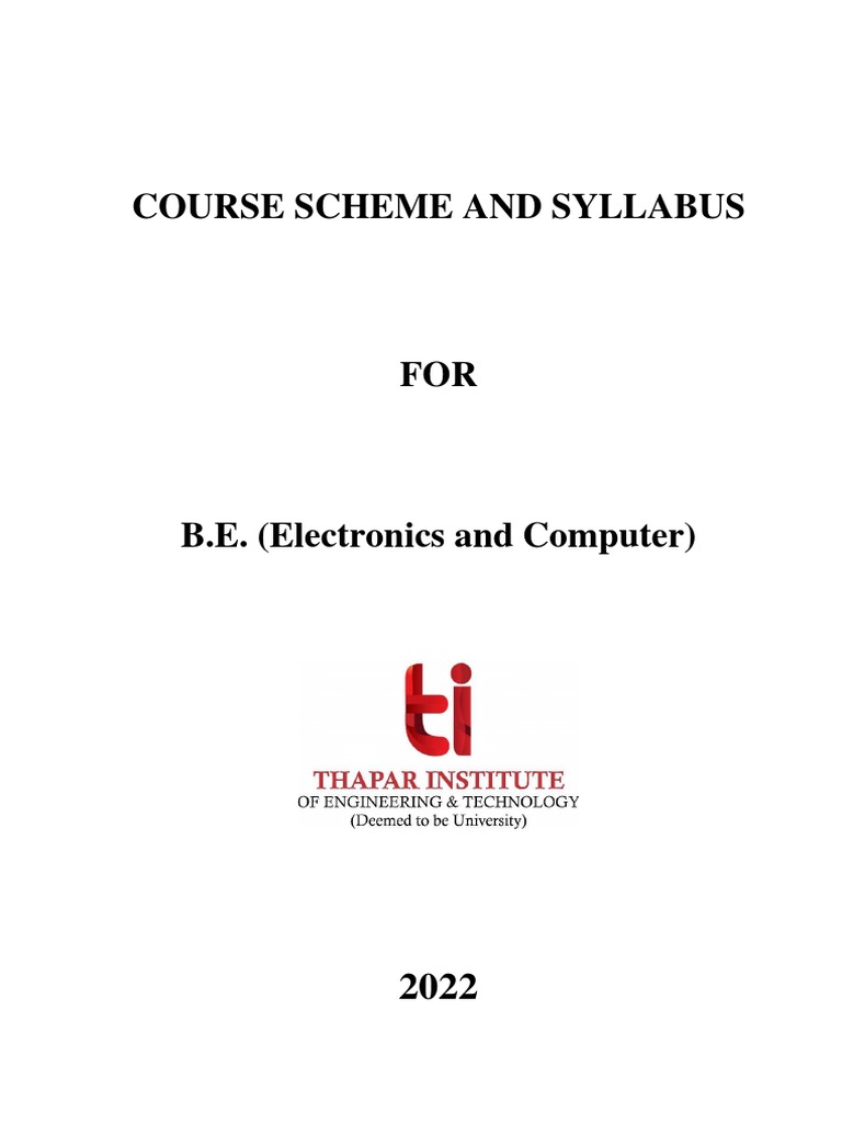 B.E. Electronics & Computer Syllabus | PDF | Electrical Network | C (Programming Language)