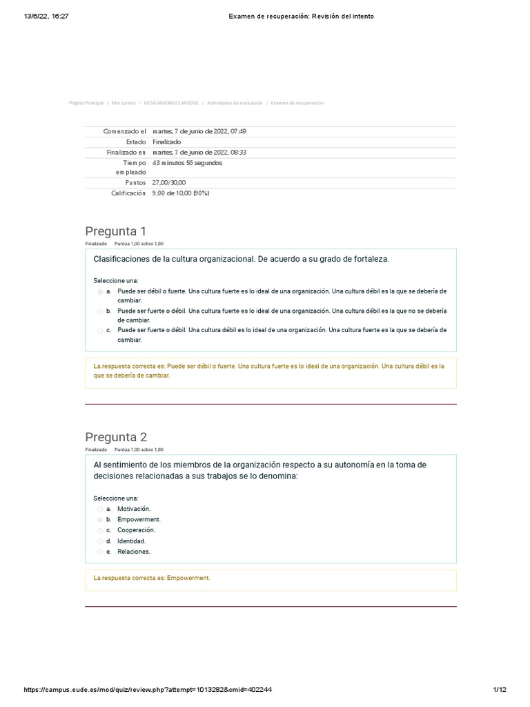 Examen de Recuperación - 22 | PDF | Crecimiento personal y profesional Examen de Recuperación - 22 | PDF | Crecimiento personal y profesional