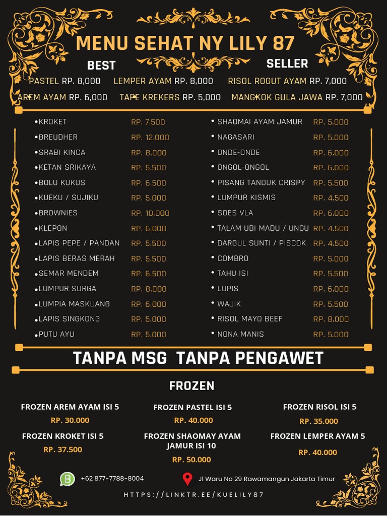 Daftar Harga Kue Ny Lily 87 | PDF